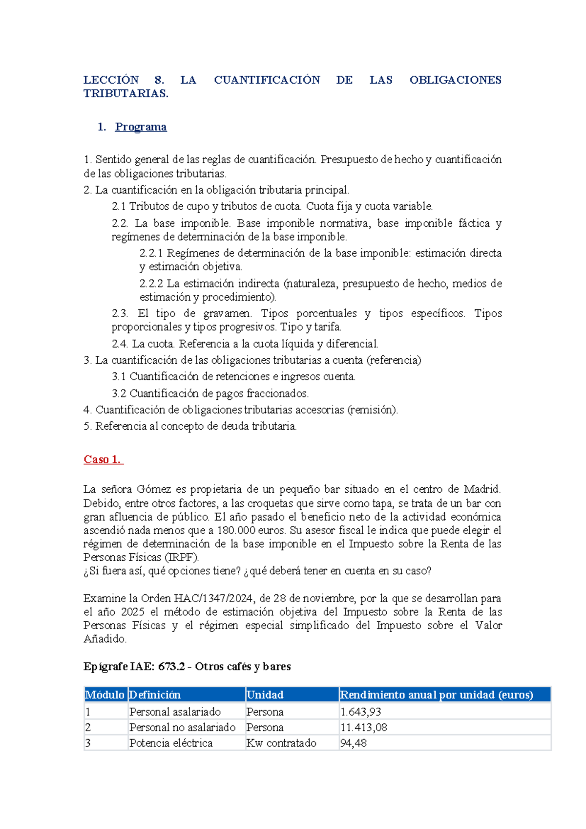 GPRF 25-26 Lección 8: Cuantificación de Obligaciones Tributarias - Studocu