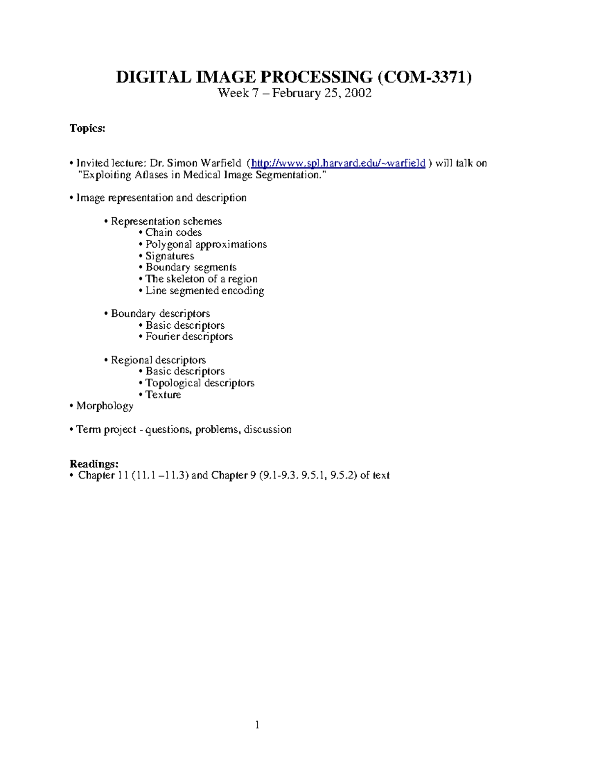 Boundary descriptor - Digital image processing notes - DIGITAL IMAGE ...