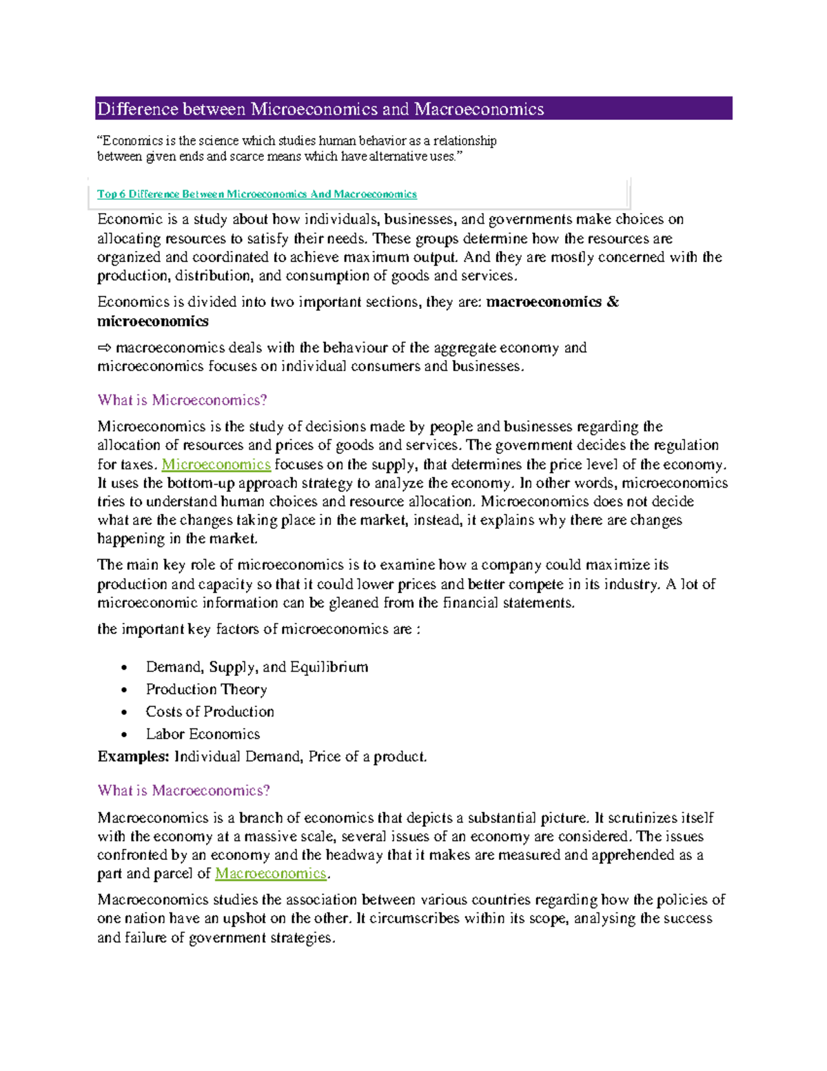 Microeconomics vs Macroeconomics: Key Differences Explained (ECO101 ...