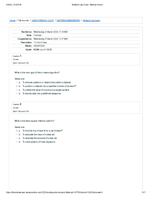AI Fundamental - PRELIM QUIZ, LAB, EXAM 1 & 2 Can Bayes' theorem be used to calculate the - Studocu