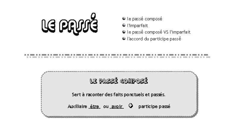 PC ou Imparfait - Exercice sur le Passé Composé et l'Imparfait - Studocu