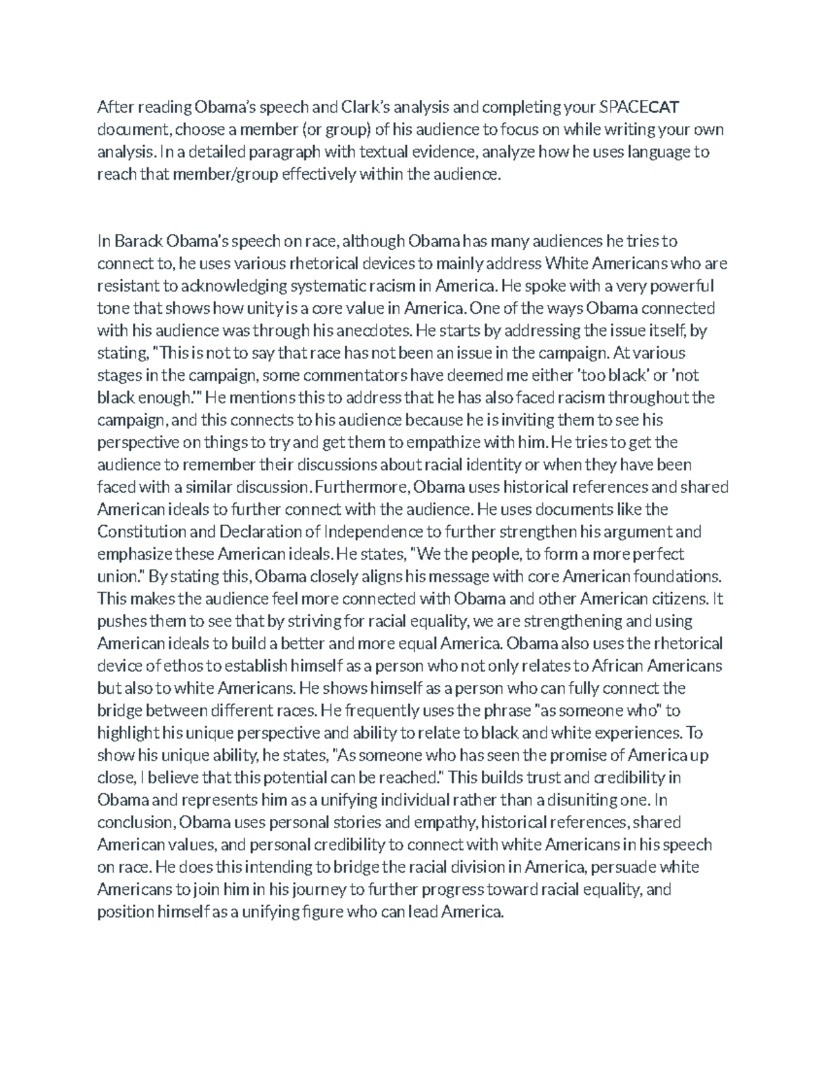 Analyzing Obama's Speech: Rhetorical Devices & Audience Connection ...