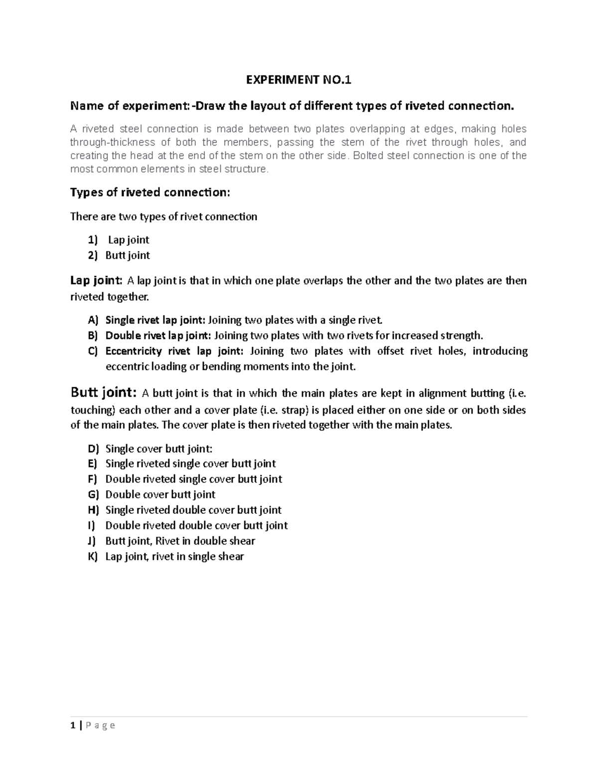 Rivet Connections in Steel Structures: Types and Sketches - Studocu