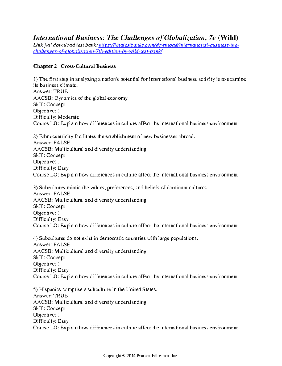 Chapter 2 - Cross-Cultural Business in International Business (IB 101 ...