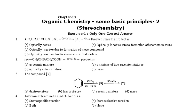 Chapter 13 GOC (Some Basic Principles-2): Stereochemistry Exam Notes ...