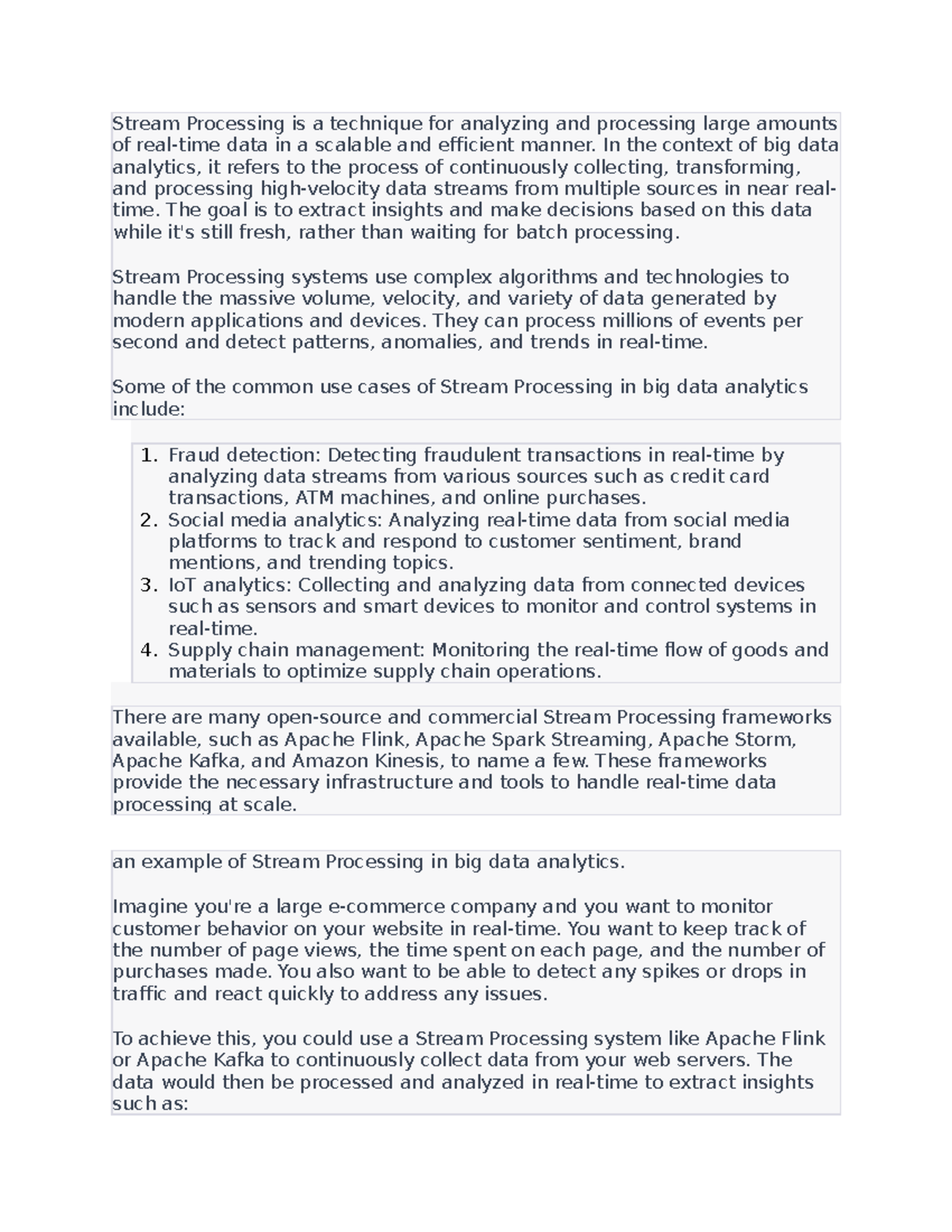 Stream Processing Overview in BDA: Techniques and Use Cases - Studocu