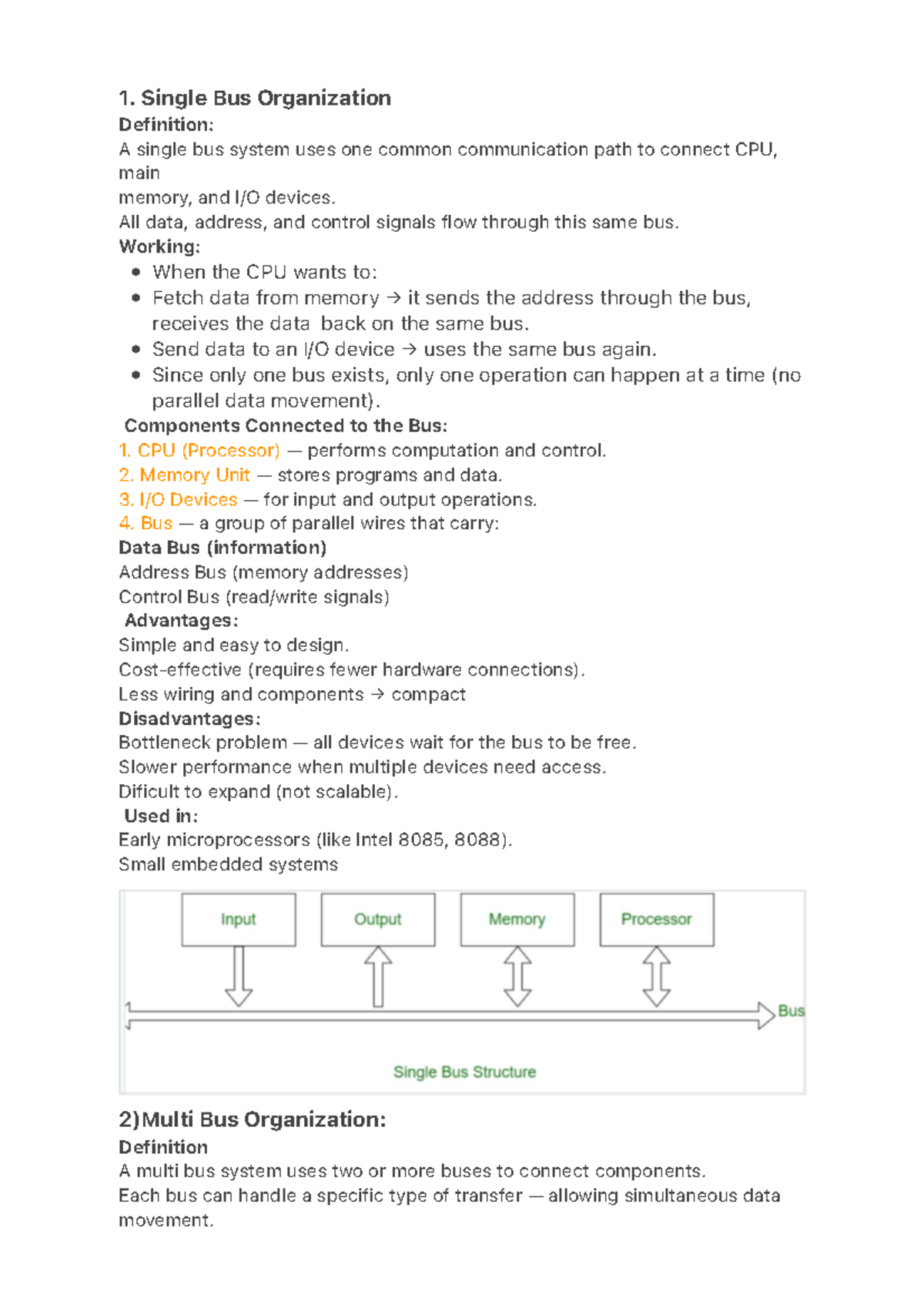 1. Single Bus Organization Overview: Definition & Working Principles ...