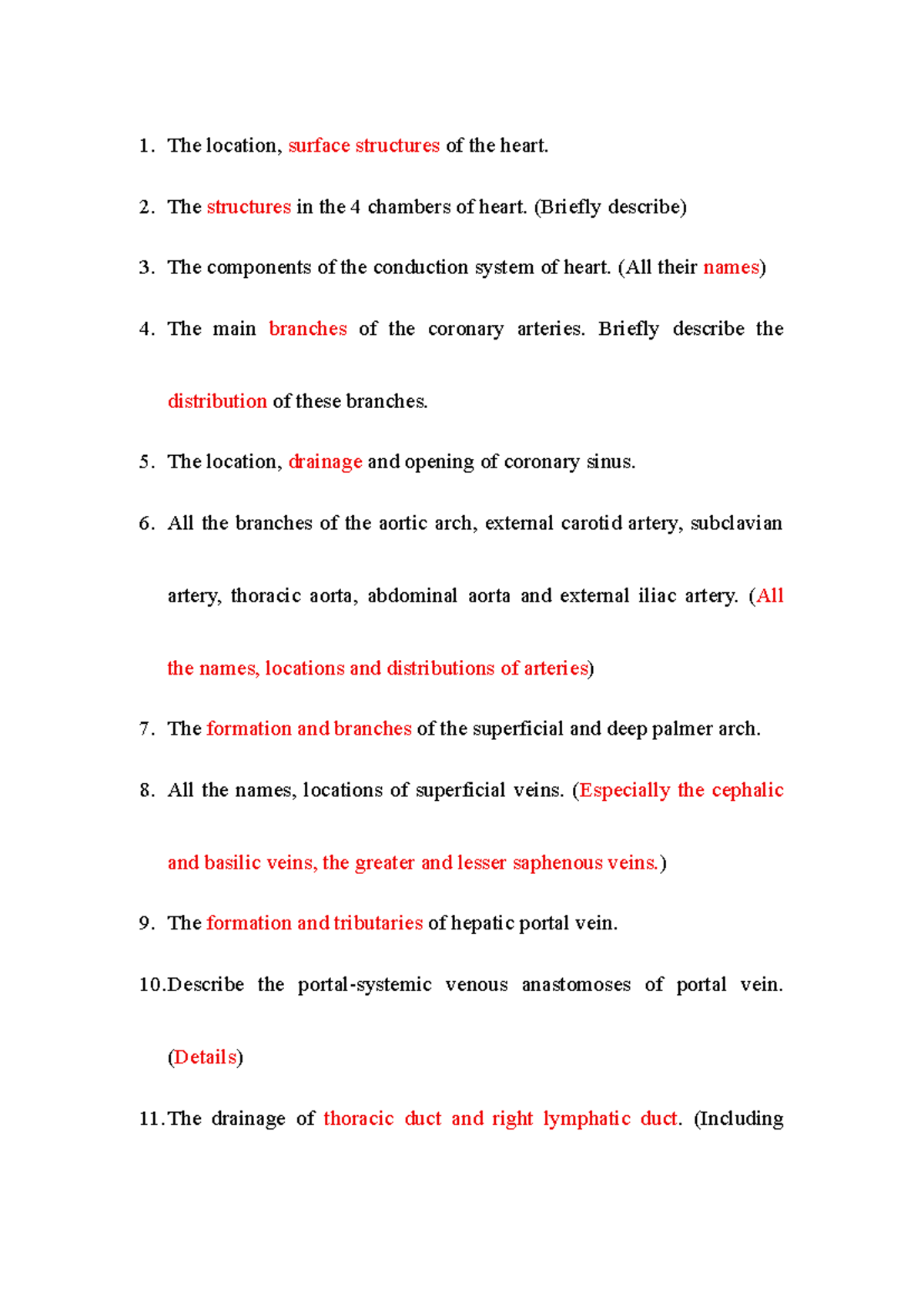 Key Points of Circulatory System: Anatomy & Function Overview - Studocu