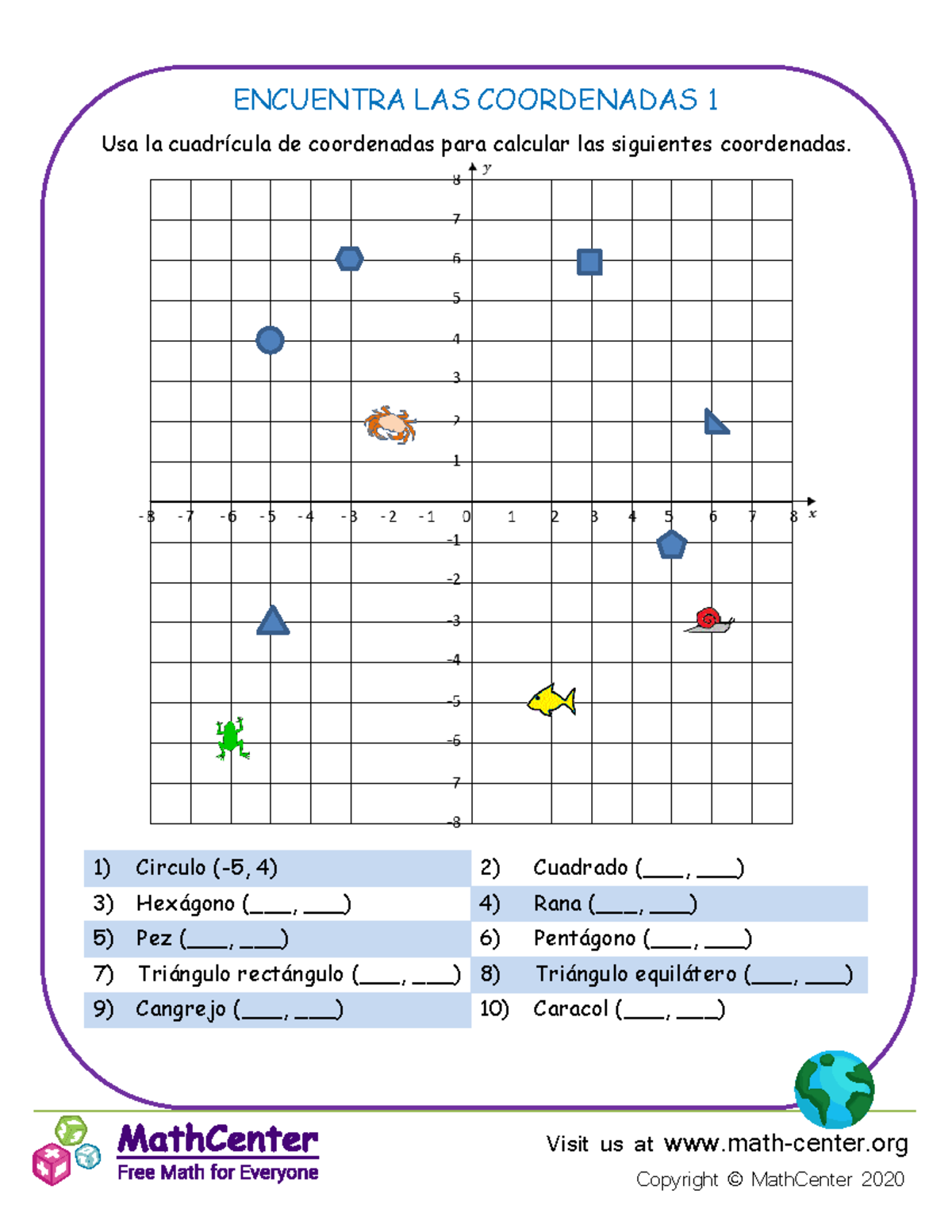 Plano Cartesiano - matemáticas 4 - Visit us at math-center Copyright ...