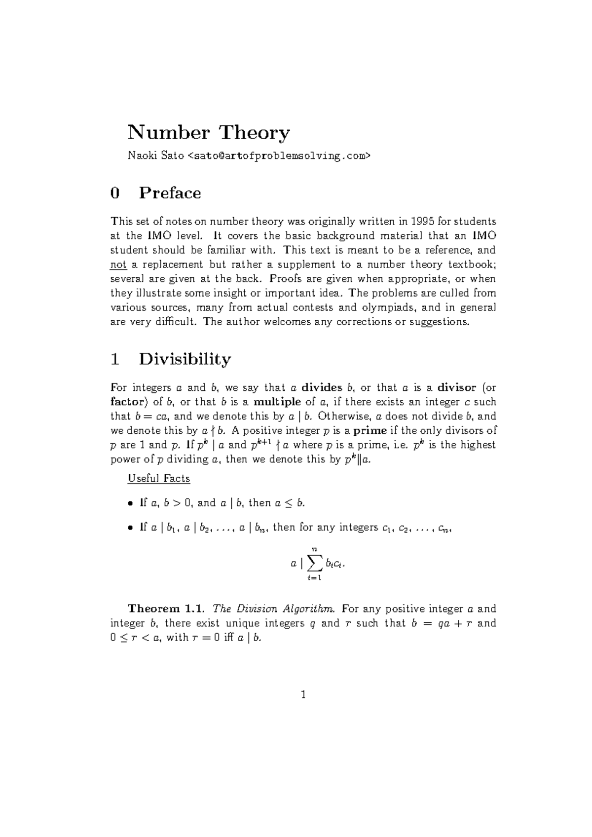 Number Theory Lecture Notes - Art of Problem Solving (AoPS) - Studocu