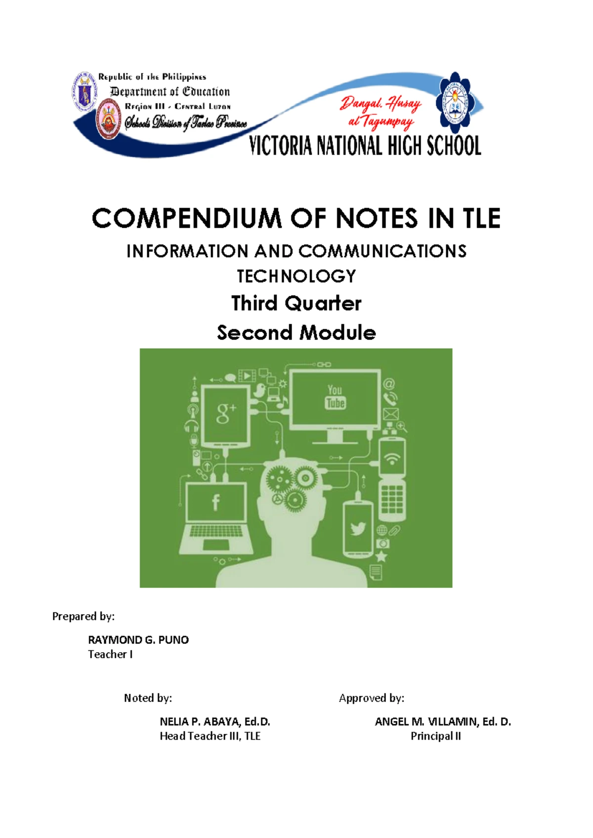 4th Quarter TLE ICT 7 - ICT module for grade 7 - COMPENDIUM OF NOTES IN ...