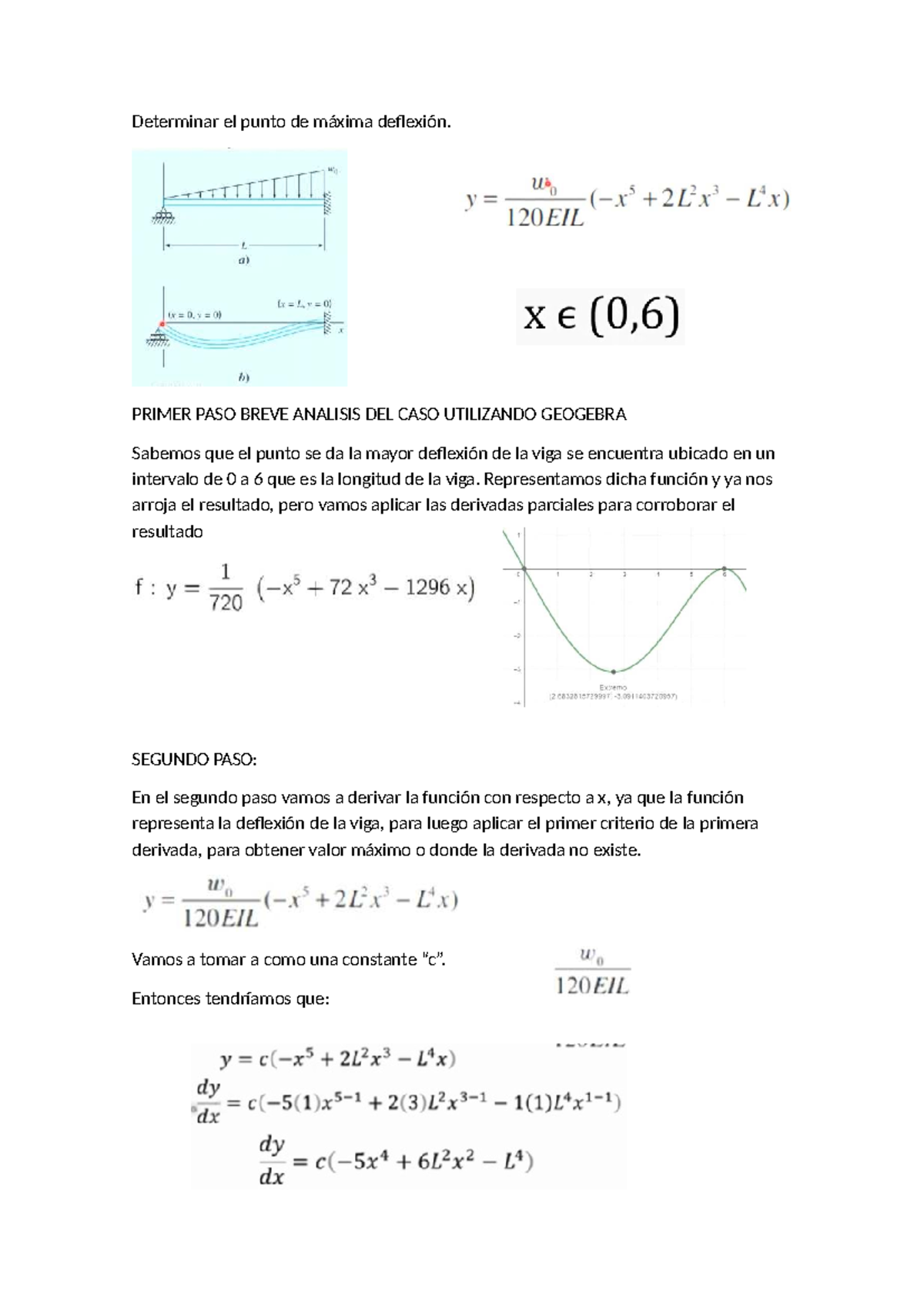 Análisis de Máxima Deflexión de Viga con GeoGebra - Ejercicio 02 - Studocu