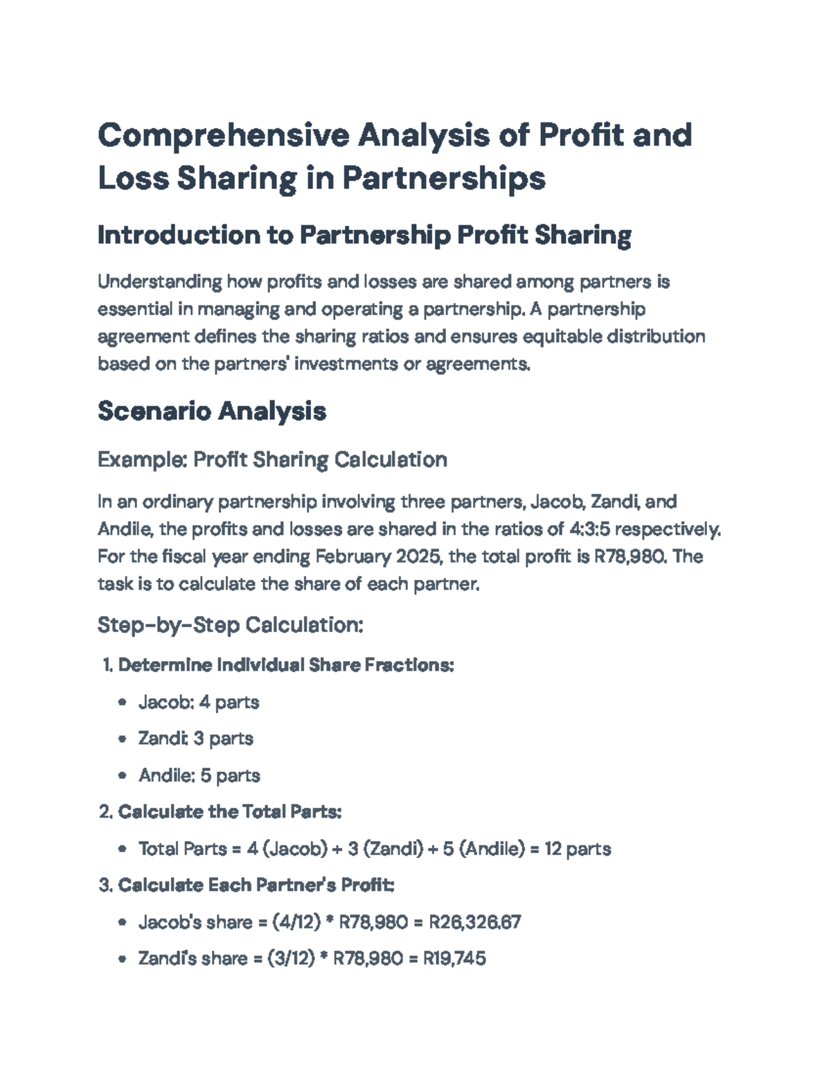 Partnership Accounting: Profit and Loss Sharing Explained (ACC101 ...
