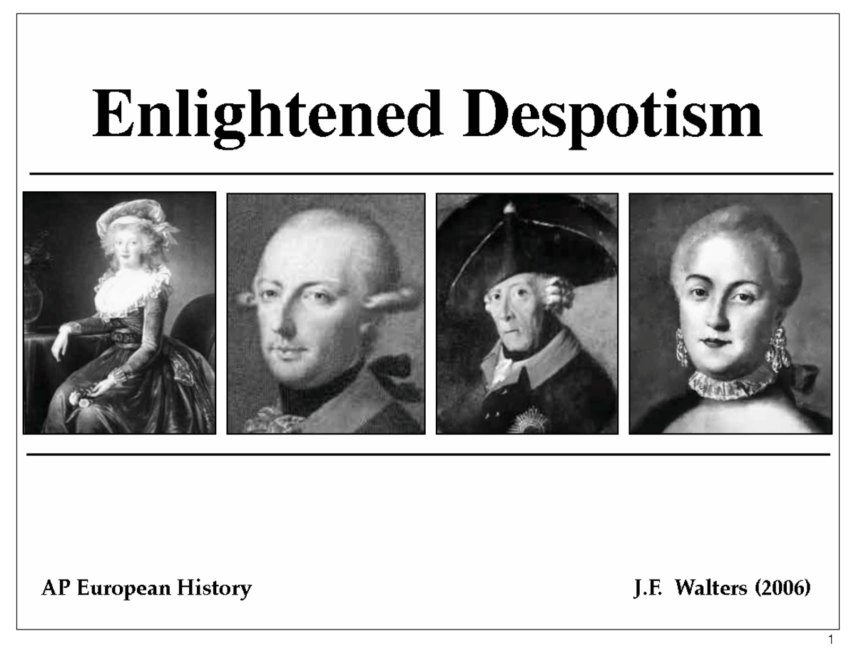 AP Euro - Enlightened Despotism Overview and Key Figures Analysis - Studocu