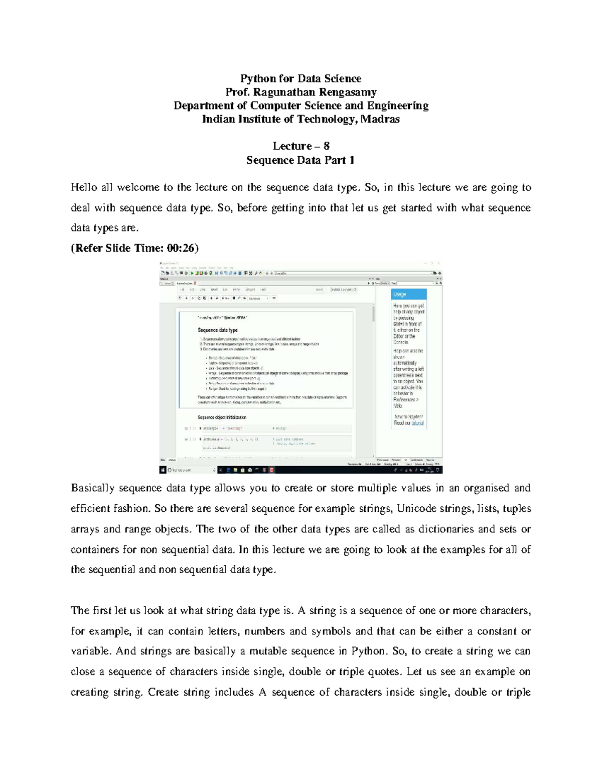 CSE Lecture 8: Introduction to Sequence Data Types in Python - Studocu