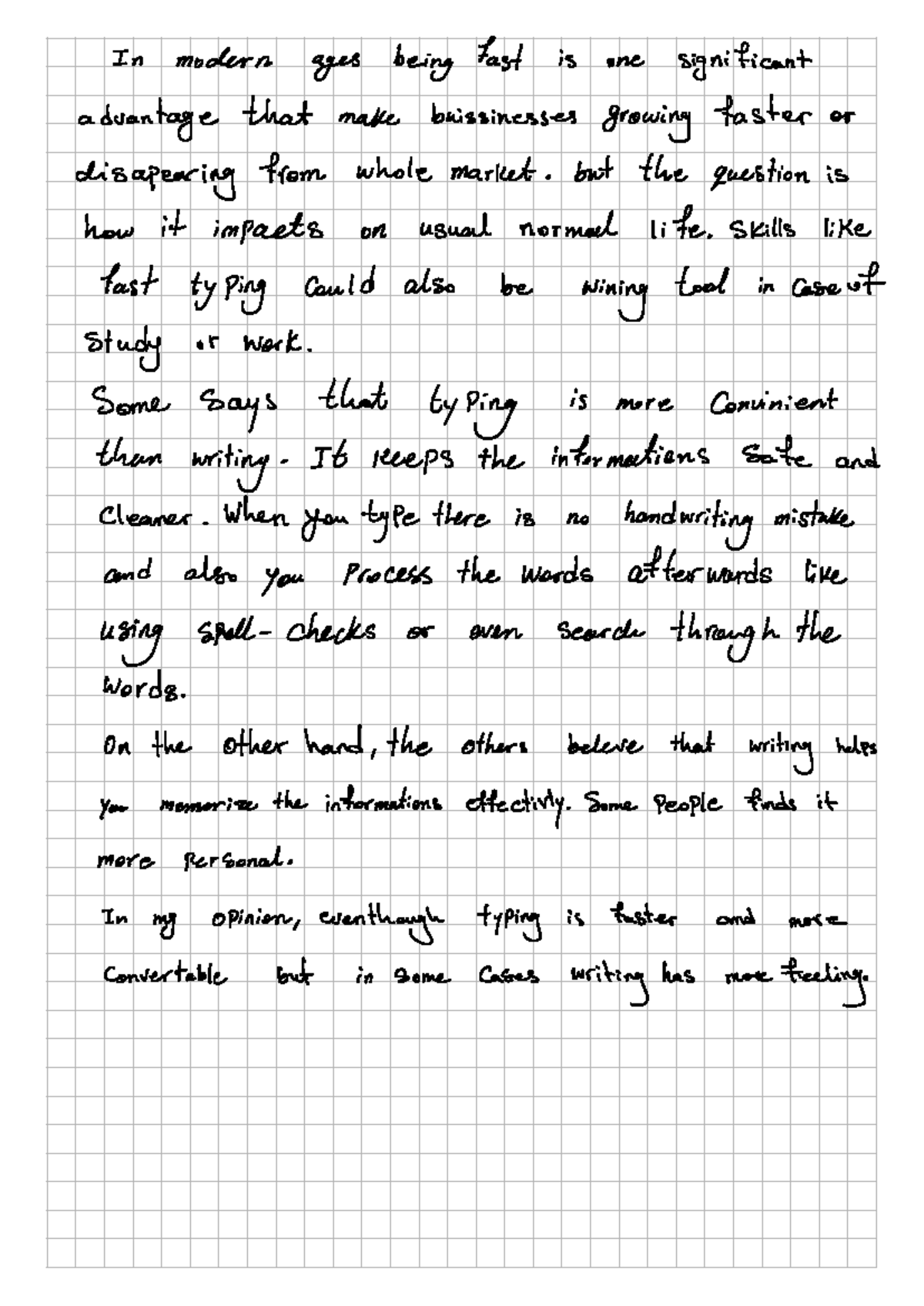 Englisch-2: The Impact of Fast Typing vs. Writing on Daily Life - Studocu