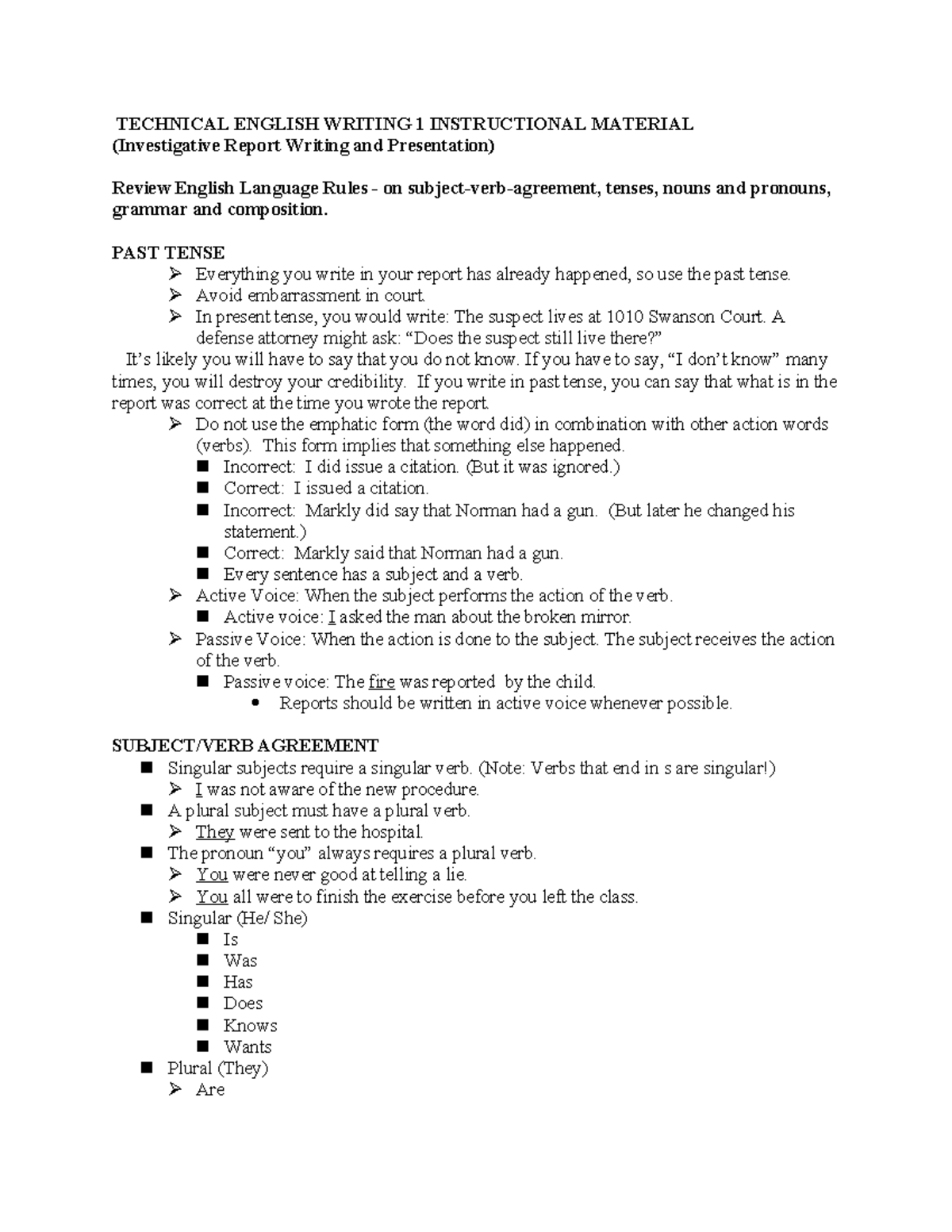 Technical English 1: Instructional Material for Report Writing ...