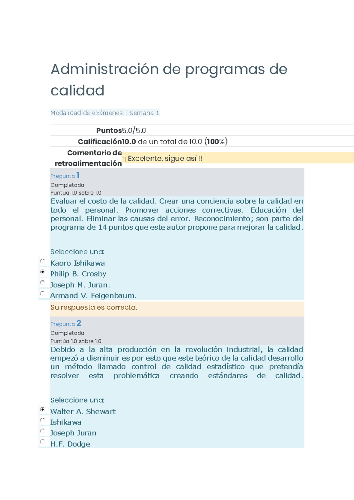 EXAM SEM 1: Evaluación de Programas de Calidad y Teóricos - Studocu