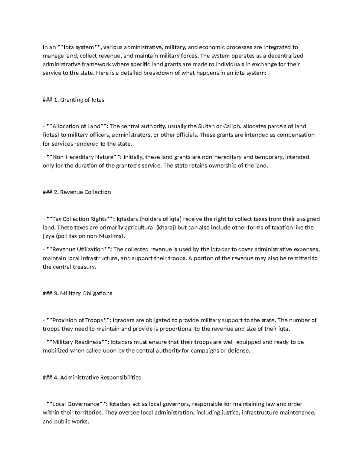 Iqta System: Governance, Military, and Revenue in Medieval Islamic ...