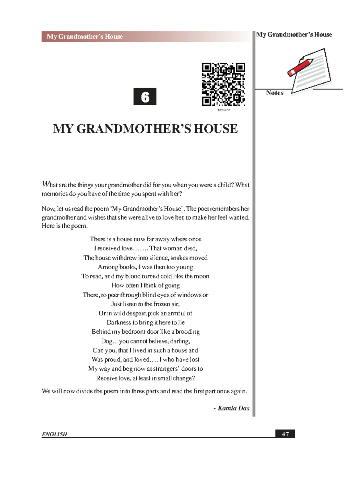 302EL6 - My House Poem Analysis and Discussion Notes - Studocu