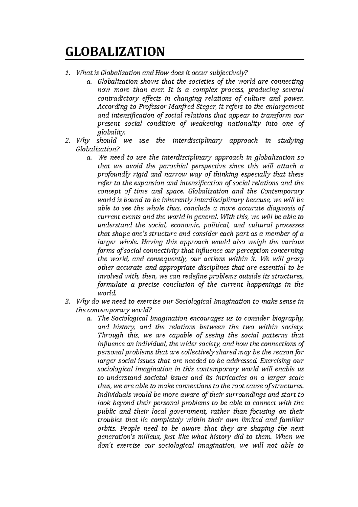 Understanding Globalization: Concepts & Interdisciplinary Approaches ...