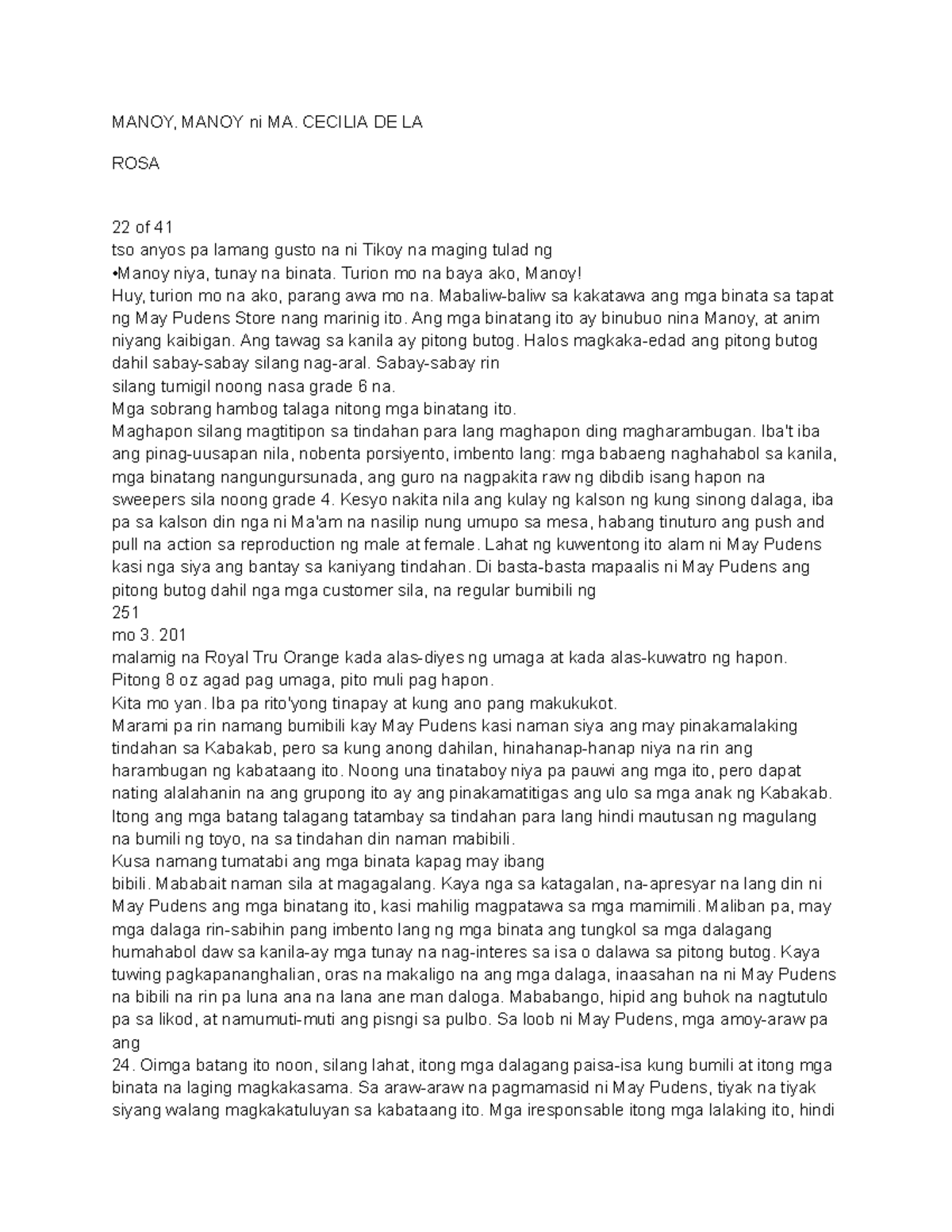 Manoy: Kuwento ng Pitong Butog at ang Pagsasakatuparan ng mga Pangarap ...