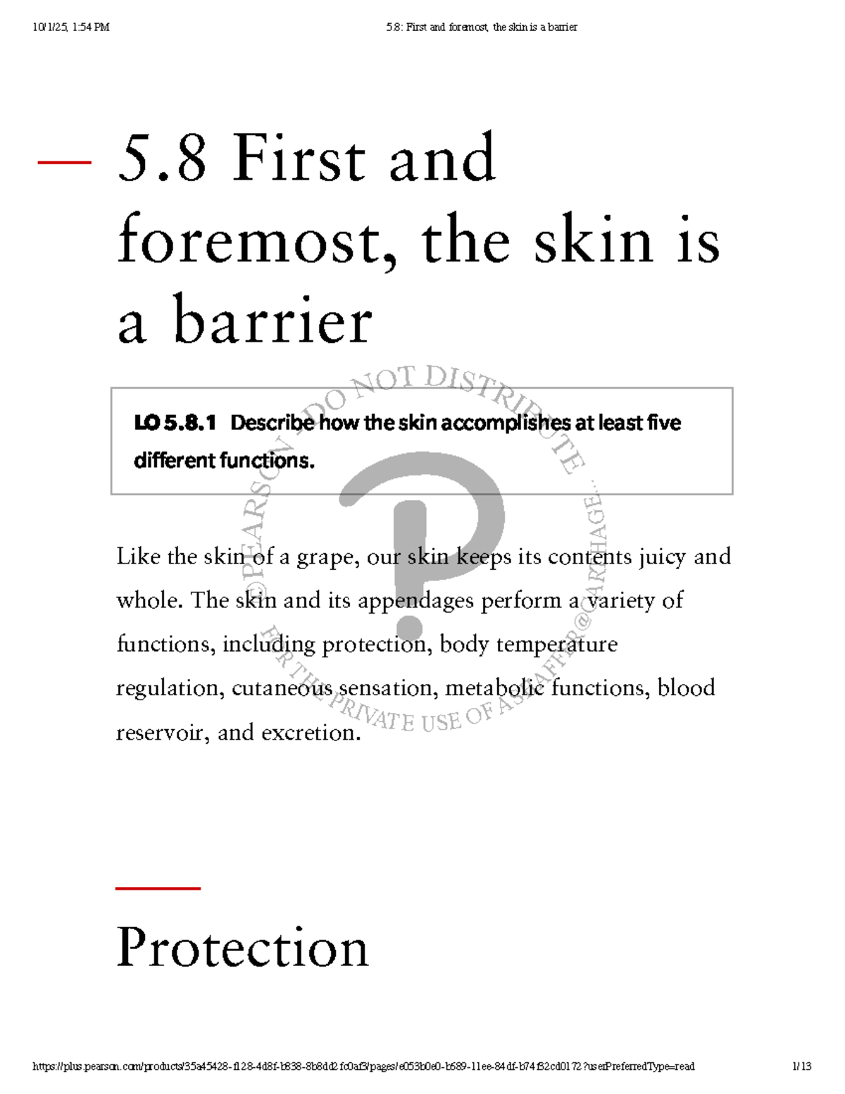 Functions and Barriers of Skin: A Detailed Exploration (BIO 101) - Studocu