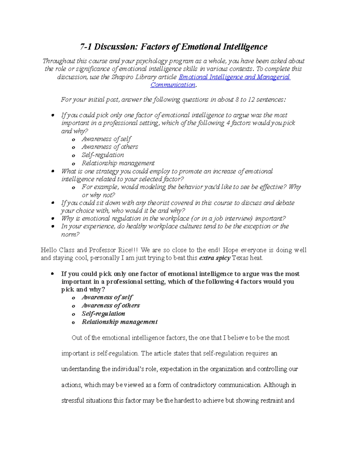 3-1 Discussion Attachment Style in Early Development - For your initial ...