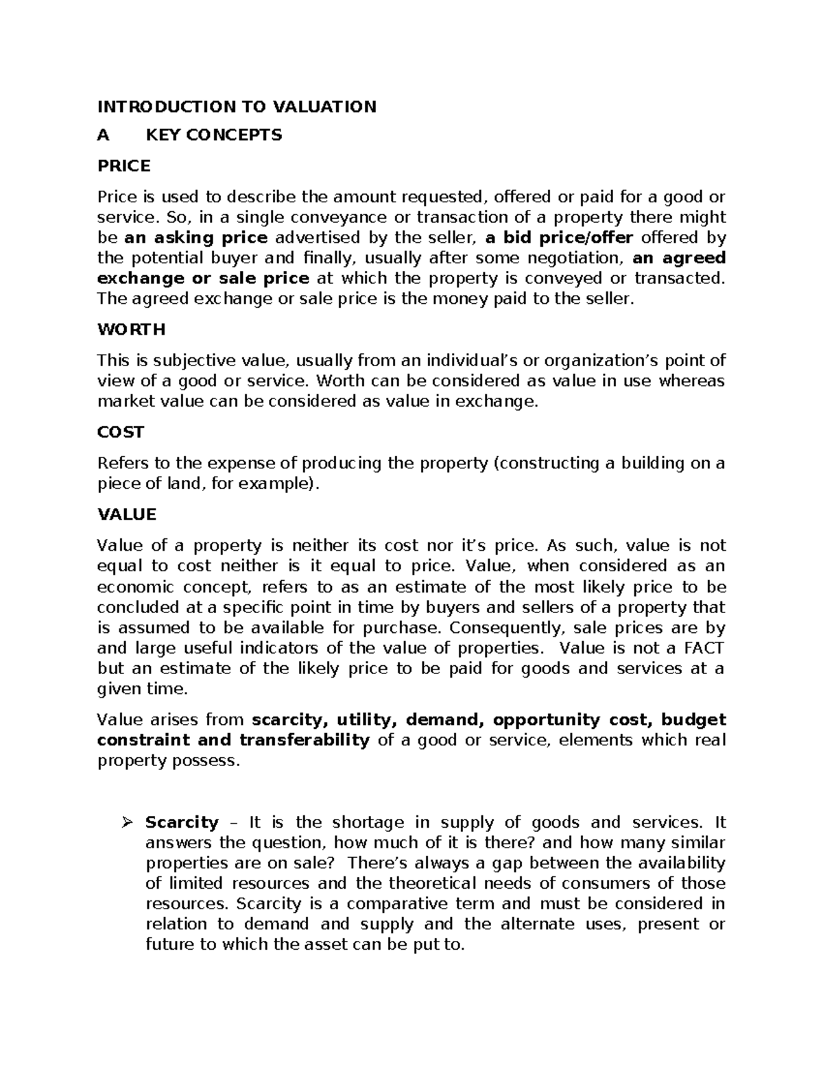 Introduction to Valuation: Key Concepts and Principles - Studocu