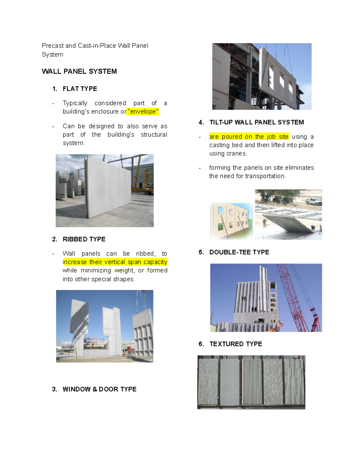 BT5 Module 3 - Precast and Cast-in-Place Wall Panel System WALL PANEL ...
