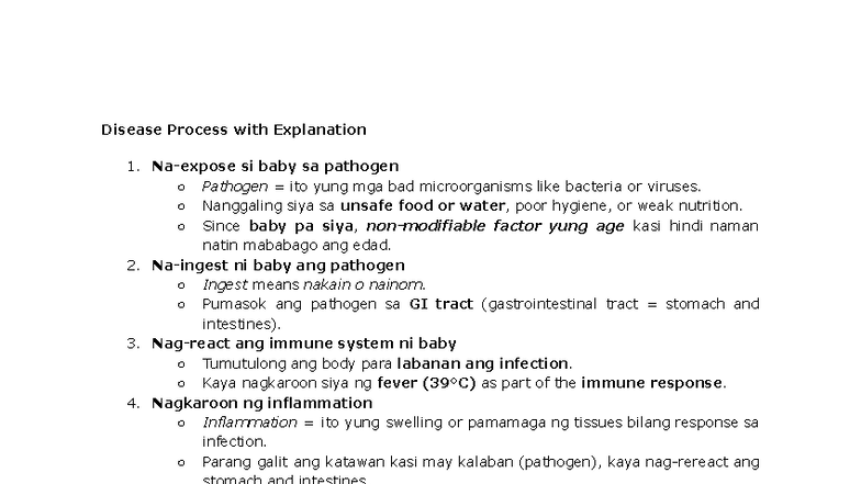 Patho 101: Disease Process & Immune Response Explained - Studocu
