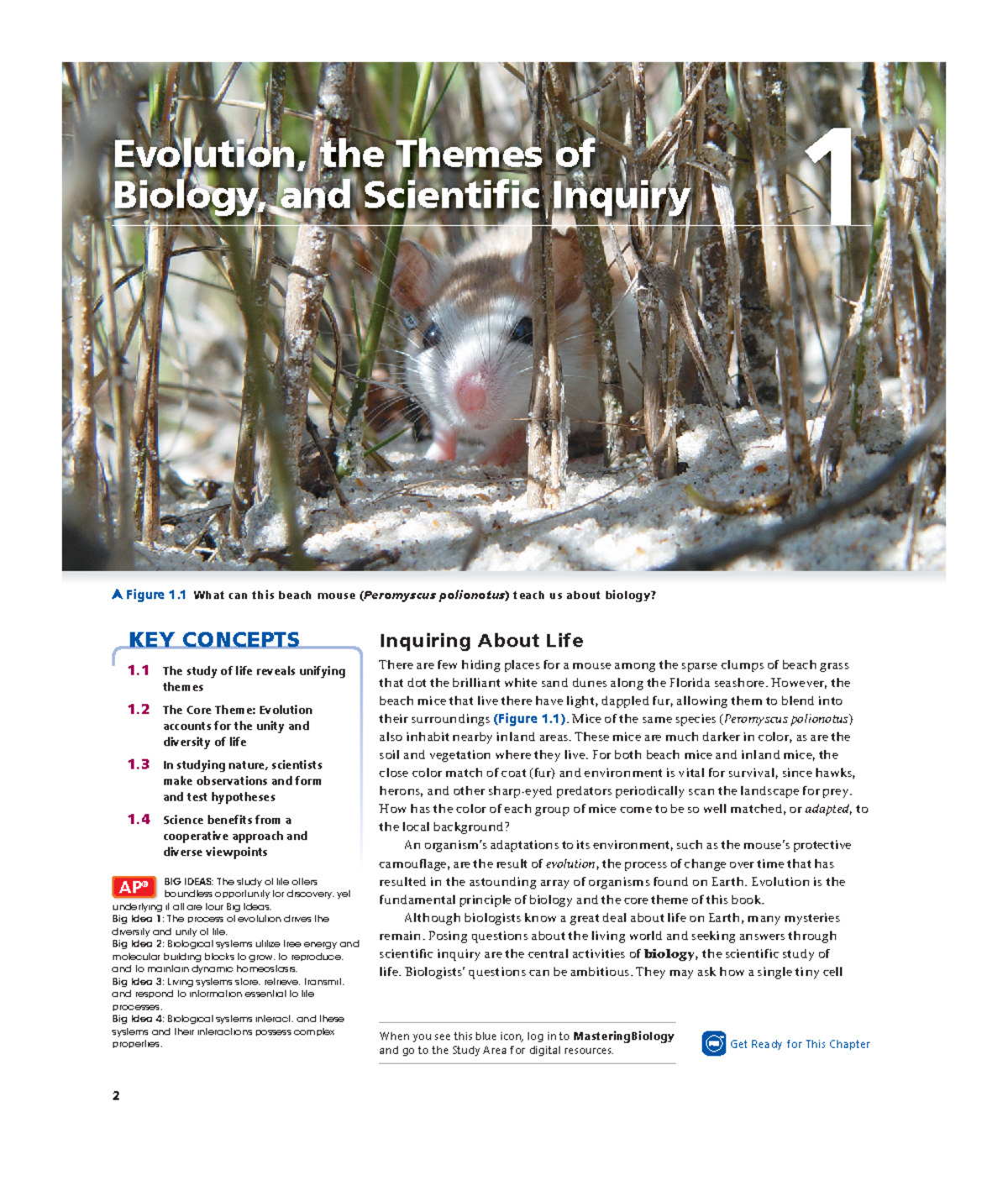 Biology Chapter 1 - Evolution, the Themes of Biology, and Scientific ...