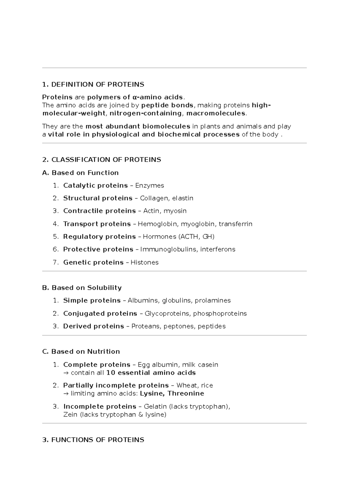 BIO 101: Comprehensive Overview of Protein Structure and Function - Studocu
