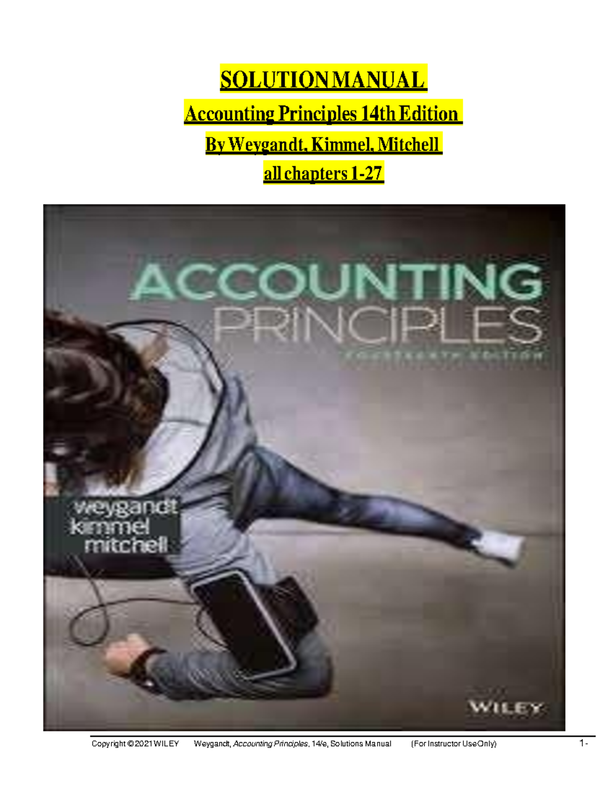 Solution Manual for Accounting Principles 14th Ed. (Weygandt, Kimmel ...