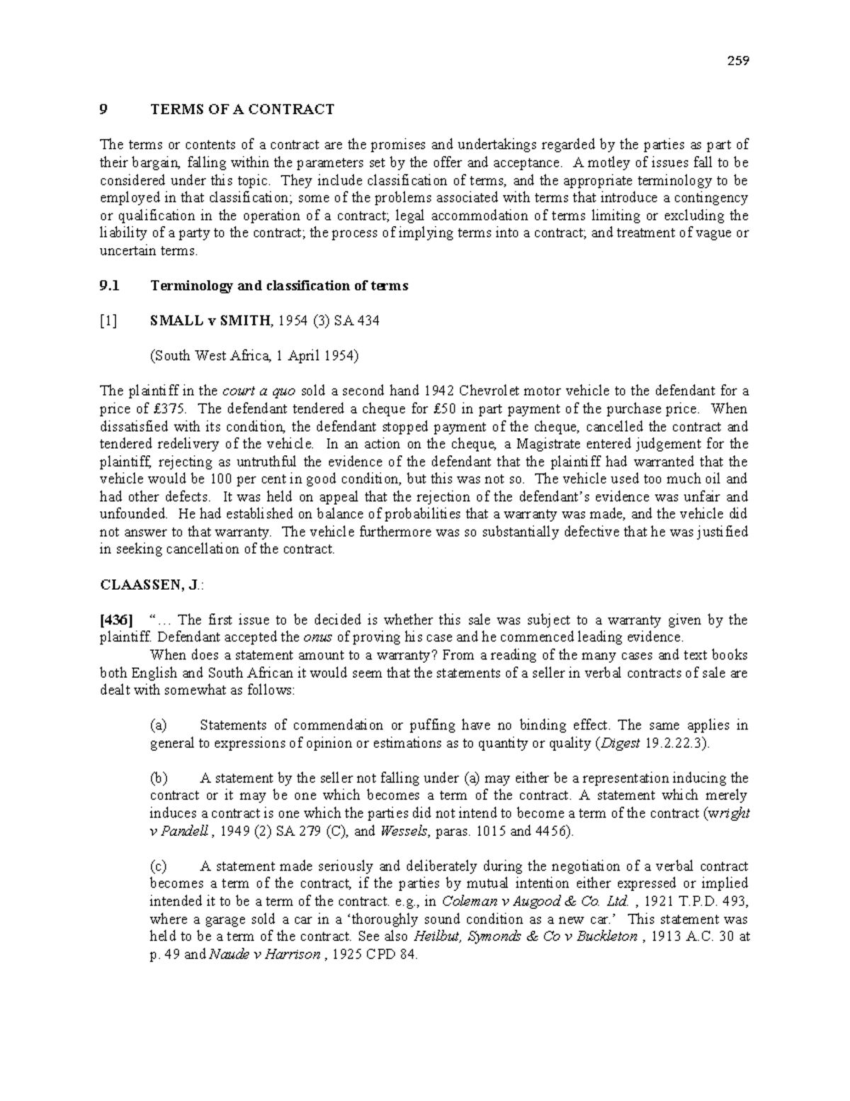 Terms of a Contract: Key Cases and Classifications Explained - Studocu