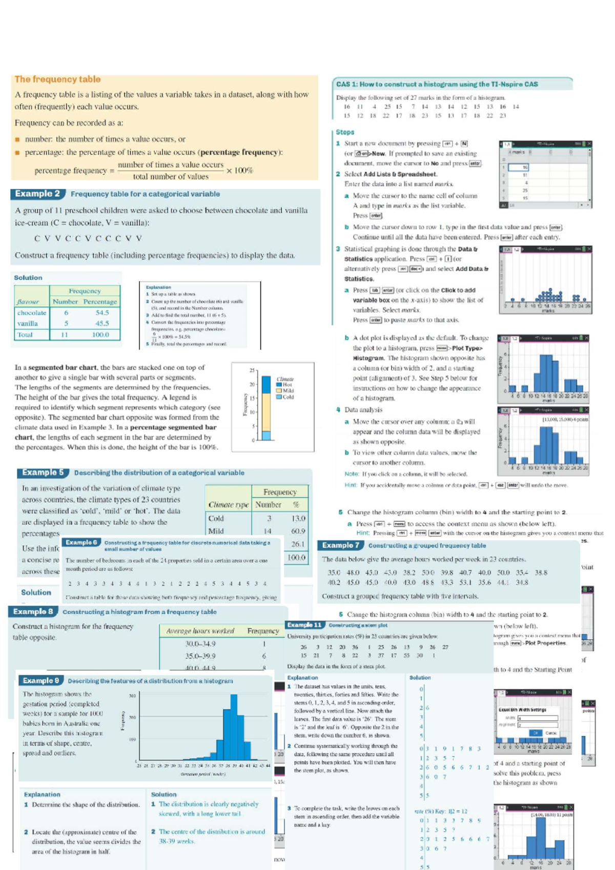 Constructing Histograms and Frequency Tables in CAS 1 - Studocu