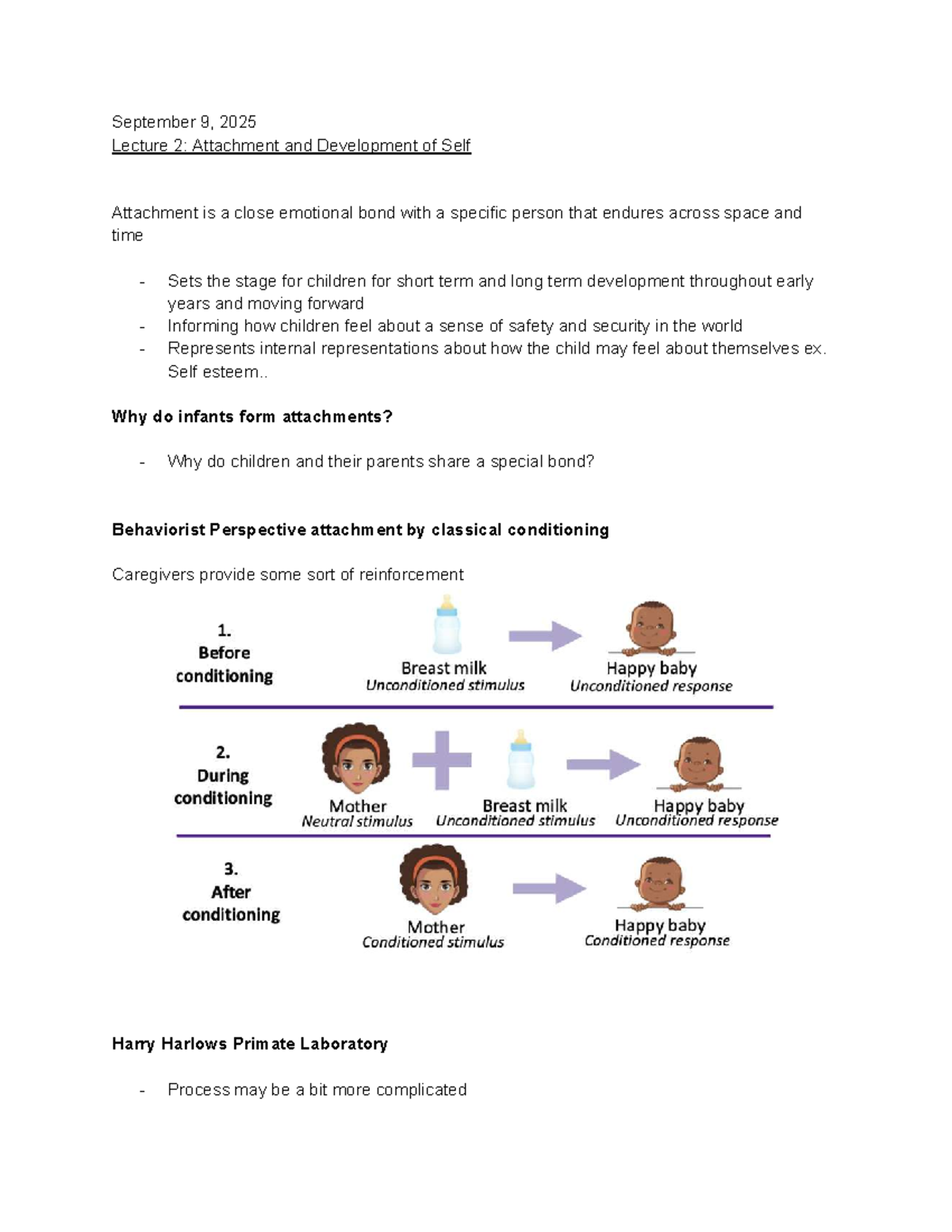 PSY210 Developmental Psychology-2: Lecture 2 on Attachment & Self ...