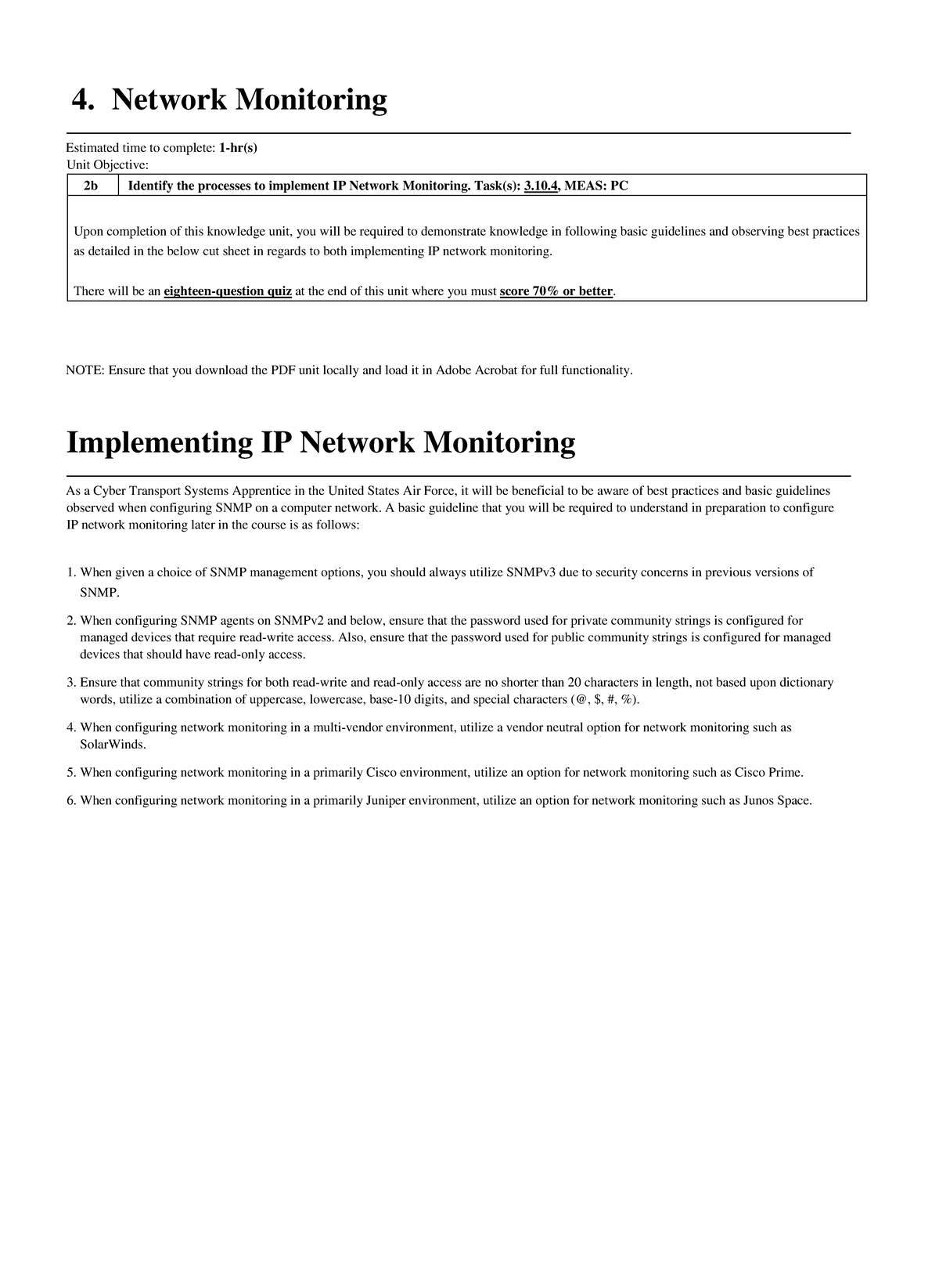 4. Cyber Transport Systems: IP Network Monitoring Guidelines - Studocu