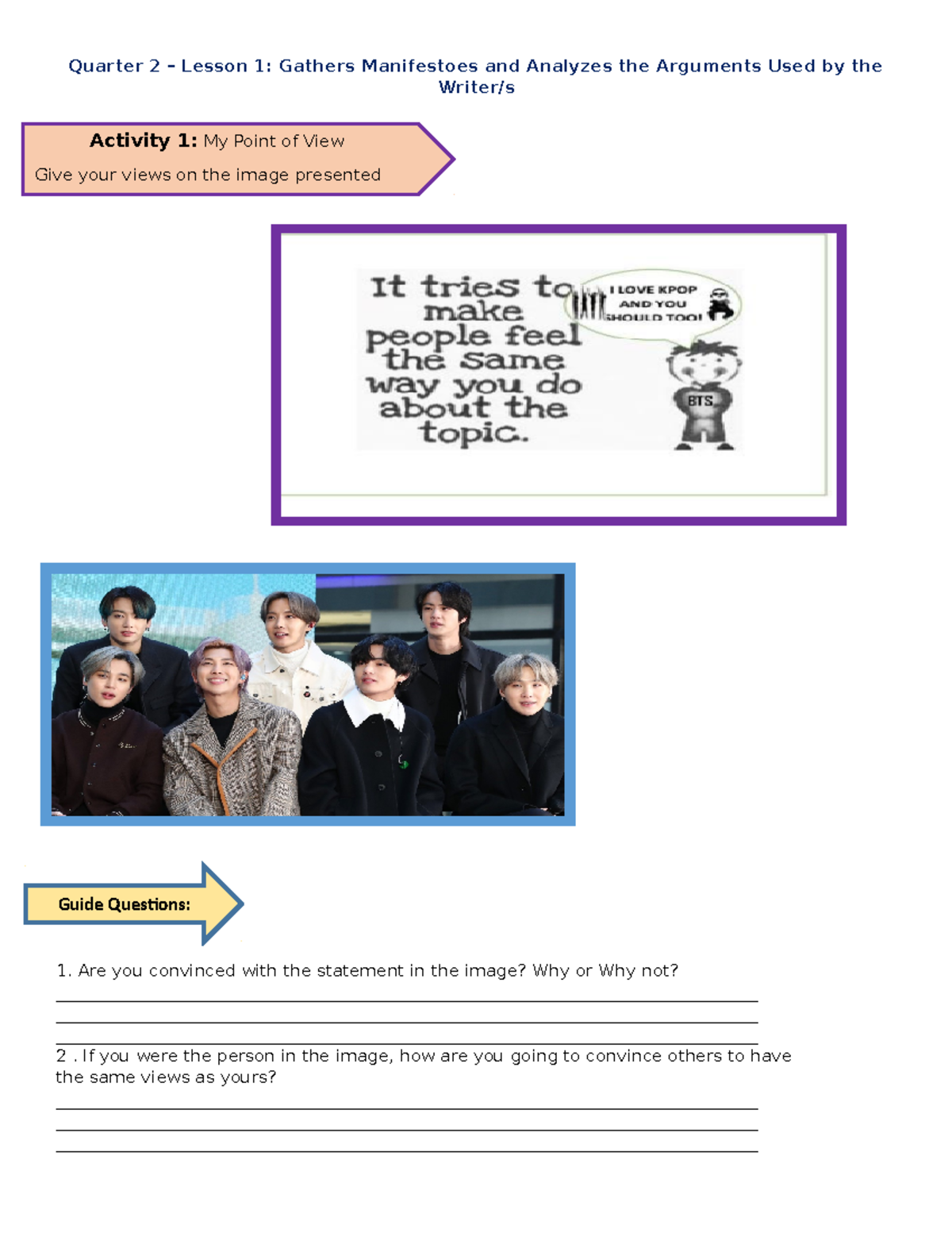 EAPP Q2 Lesson 1: Analyzing Manifestoes and Arguments Activity Sheet ...
