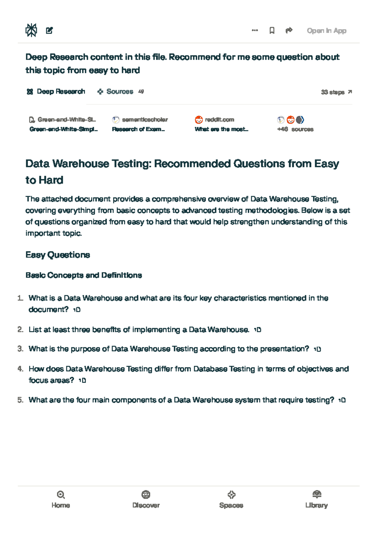 Data Warehouse Testing: Questions from Easy to Hard (DSFD) - Studocu
