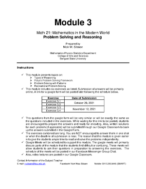 Math 10 Q4 Module 4 - 10 MATHEMATICS Quarter 4 – Module 4 Solving Problems Involving Measures of ...