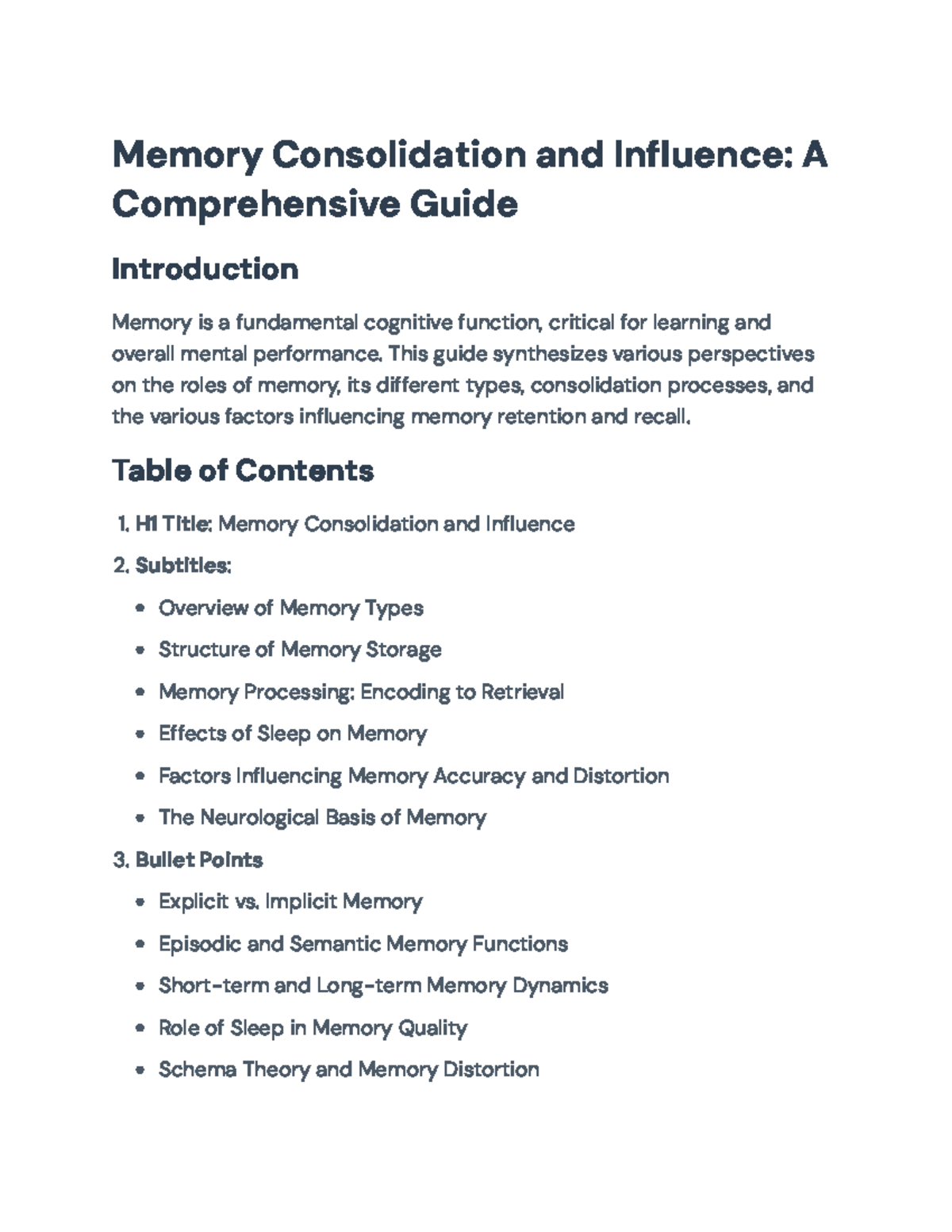 Memory Consolidation: Understanding Types, Processes, and Influences ...