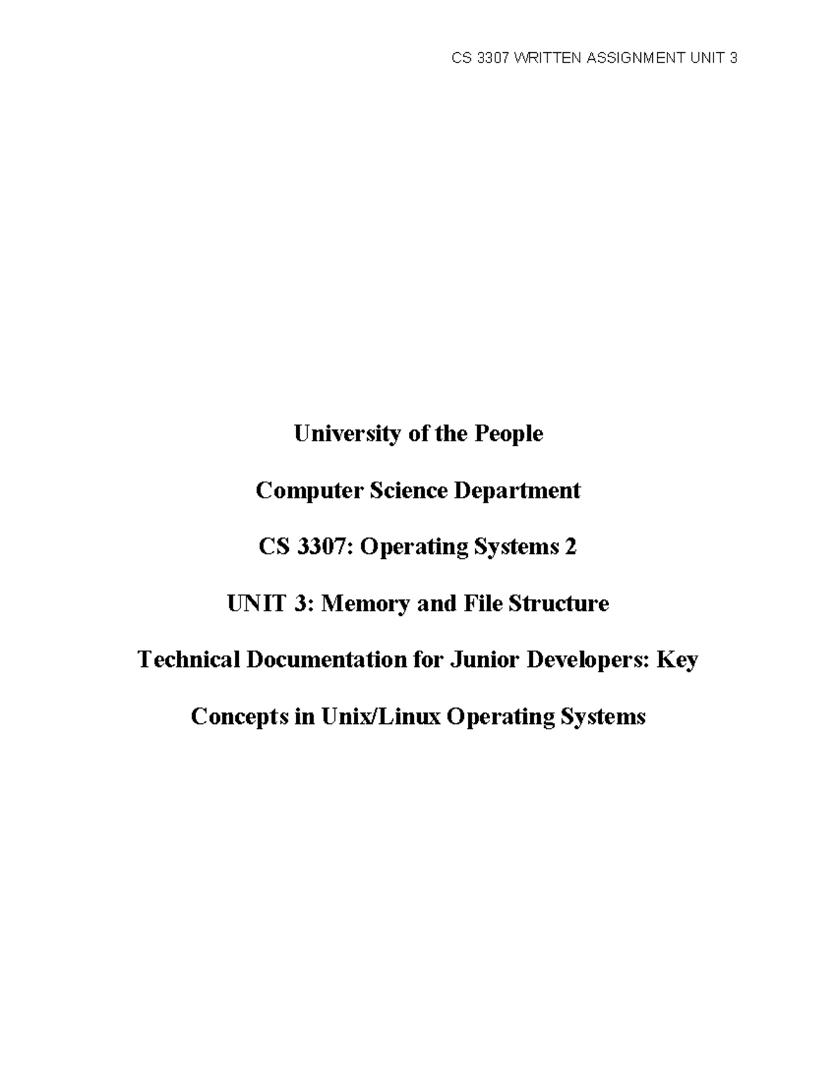 CS 3307 WA UNIT 3 - It is encouraging to understand that the establishment for modern neural ...