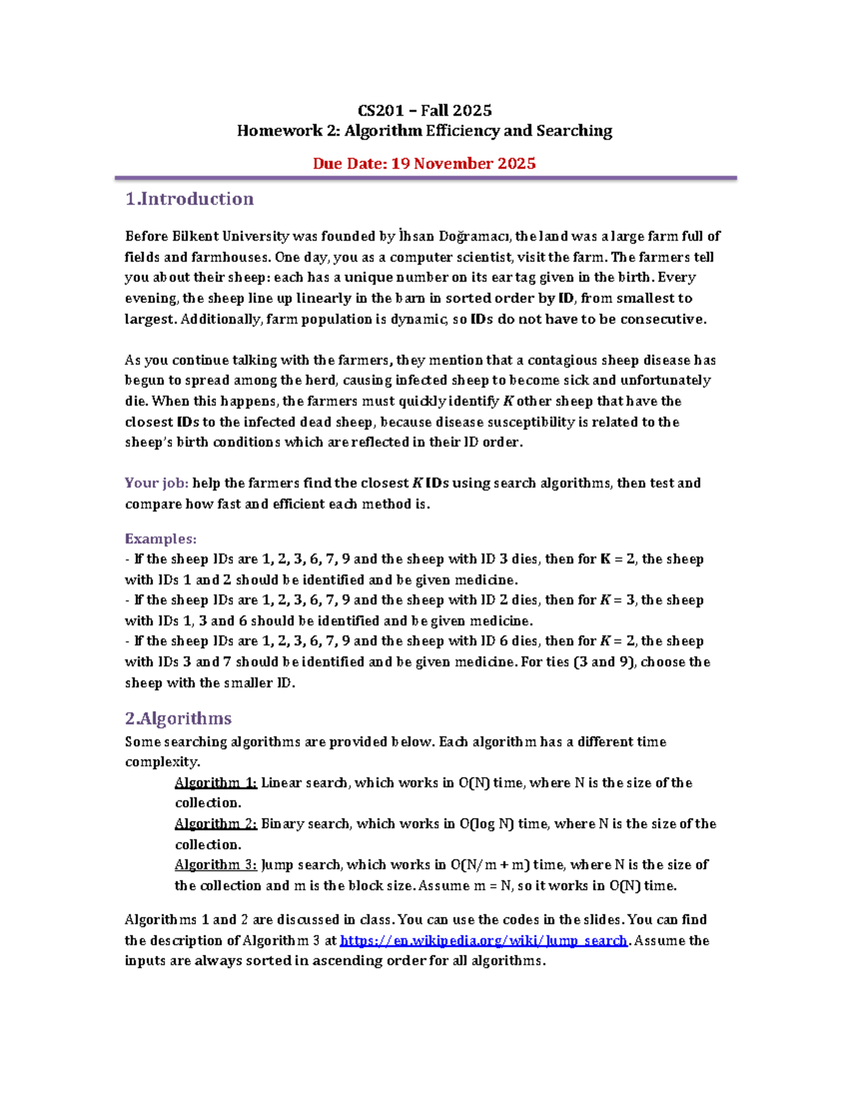 CS201 Fall 2025 Homework 2: Analyzing Search Algorithms for Sheep IDs ...