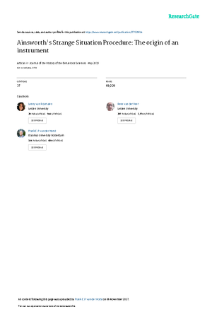 Institutionalisation - Rutter's Study and Others - SPECIFICATION ...