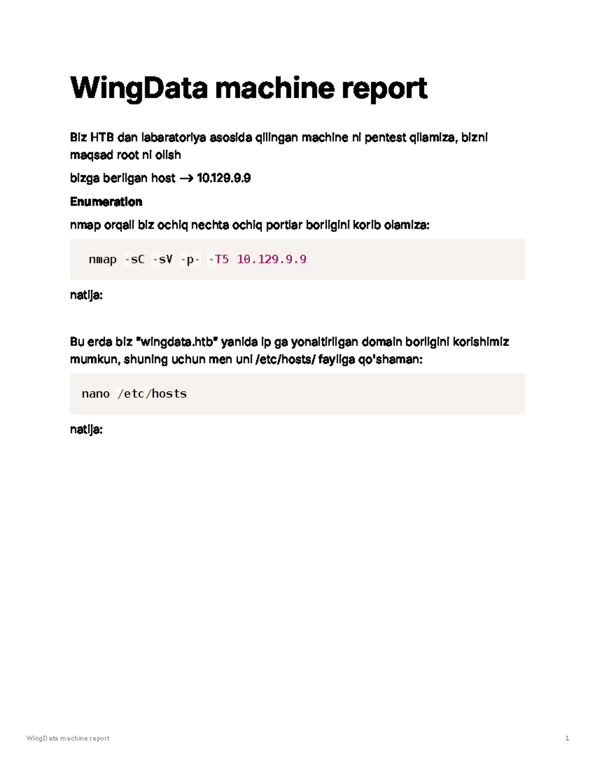WingData HTB Machine Pentest Report - Studocu