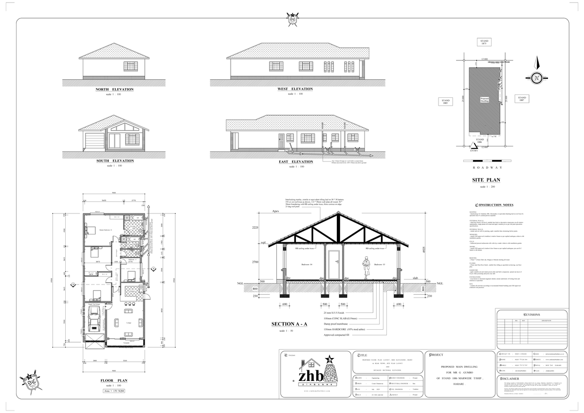 DC Engineering Design: Proposed House Plan & Elevations (STAND 1886 ...