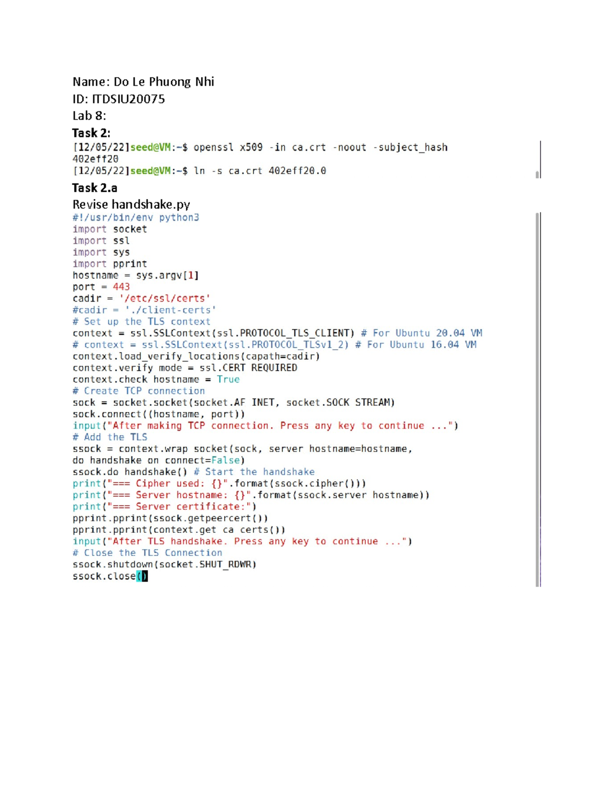 Lab8 - Lab 8 - Fundamental Concepts of Data Security - Name: Do Le ...