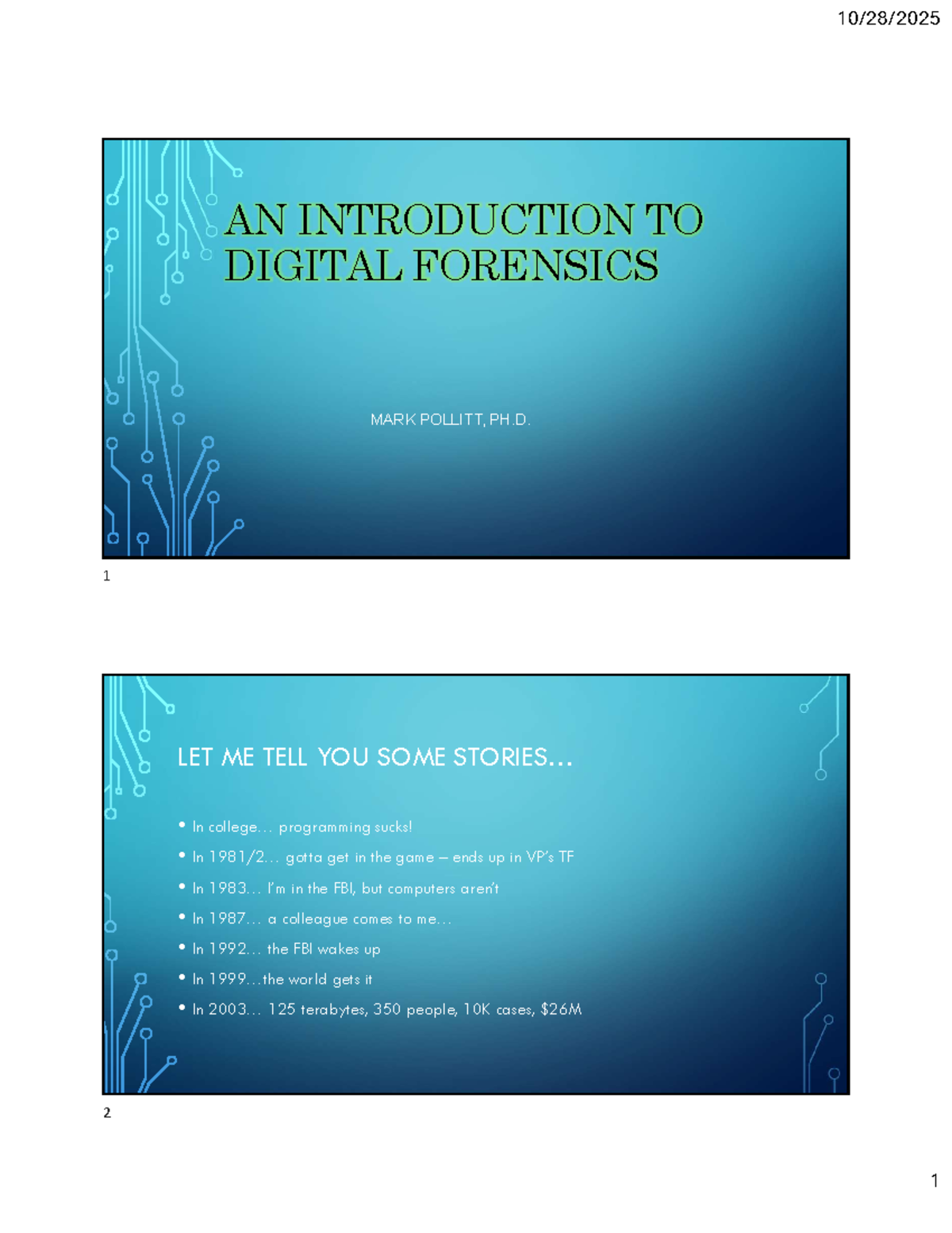 Digital Evidence Presentation: An Intro to Digital Forensics - Studocu