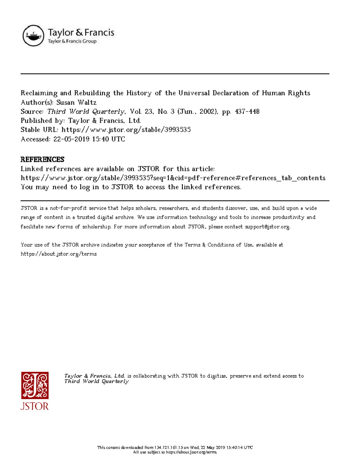 Reclaiming the History of the Universal Declaration of Human Rights ...